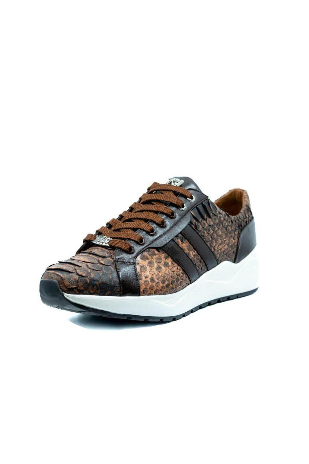 Marco Di Milano Verona Cognac Exotic Python / Calfskin Fashion Sneaker ...