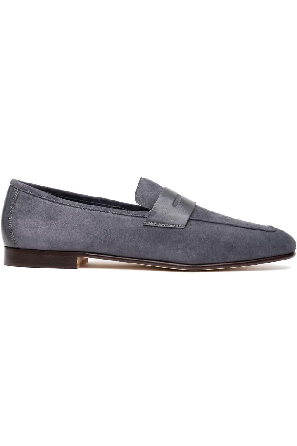 Zelli Italia Tippa Men's Shoe Gray Suede & Calf-Skin Leather Penny Loa ...