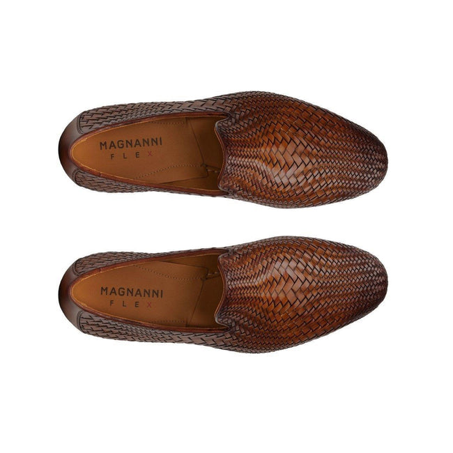 Magnanni 22702 Herrera Men's Shoes Brown Woven Leather Slip-On Loafers ...