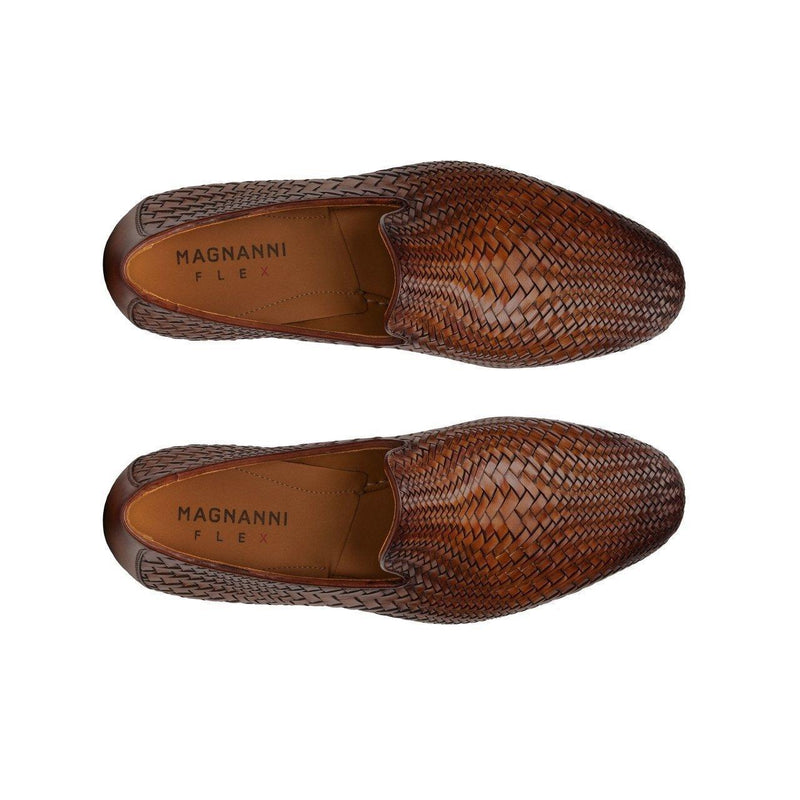 Magnanni 22702 Herrera Men's Shoes Brown Woven Leather Slip-On Loafers ...